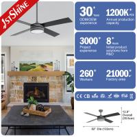China 6 Speed Remote LED Ceiling Fan For Living Room Pure Copper DC Motor OEM/ODM for sale