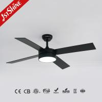 China 4*MDF Blades Decorative LED Ceiling Fan Black Finish DC Motor Energy Saving for sale