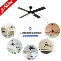 China 4*MDF Blades Decorative LED Ceiling Fan Black Finish DC Motor Energy Saving for sale