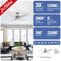 China Soundless 50HZ Living Room Ceiling Fan With Light Four MDF Blade for sale