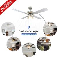China Soundless 50HZ Living Room Ceiling Fan With Light Four MDF Blade for sale