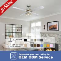 China Soundless 50HZ Living Room Ceiling Fan With Light Four MDF Blade for sale