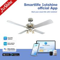 China Soundless 50HZ Living Room Ceiling Fan With Light Four MDF Blade for sale
