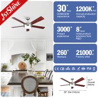 China Remote Control ROHS Modern Flush Mount Ceiling Fan With Light for sale