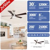 China OEM Remote Control Modern LED Ceiling Fan With Light 5 MDF Blades for sale