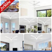 China Plywood Modern LED Ceiling Fan With 5 Blades Frosted Glass Light for sale