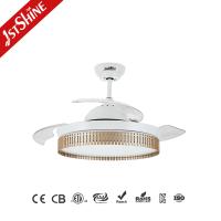 China 6 Speed Modern Retractable Ceiling Fan With 3 color LED Light for sale