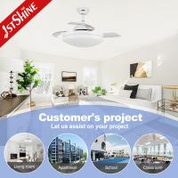China Smart Wifi Control Small Invisible LED Light Ceiling Fan For Bedroom 42 Inch for sale
