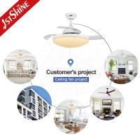 China Smart Wifi Control Small Invisible LED Light Ceiling Fan For Bedroom 42 Inch for sale