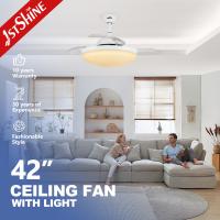 China Smart Wifi Control Small Invisible LED Light Ceiling Fan For Bedroom 42 Inch for sale