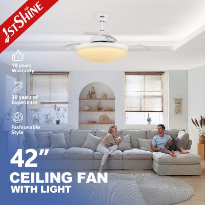 China Smart Wifi Control Small Invisible LED Light Ceiling Fan For Bedroom 42 Inch for sale