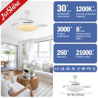 China Smart Wifi Control Small Invisible LED Light Ceiling Fan For Bedroom 42 Inch for sale