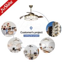 China 230v Retractable Invisible Ceiling Fan With led Light Retro Pure Copper Decorative for sale