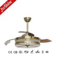 China Decorative Retractable Ceiling Fan Light AC Motor Acrylic Blades for sale