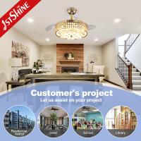China Three Blades 107cm Folding Chandelier Ceiling Fan Retractable Blades for sale