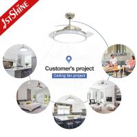 China 3 Pc Plastic Foldable Retractable Ceiling Fan Light 42 Inch Smart Remote for sale