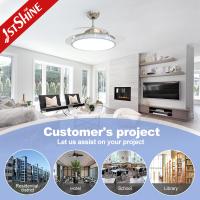 China 3 Pc Plastic Foldable Retractable Ceiling Fan Light 42 Inch Smart Remote for sale