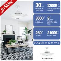 China WiFi Control 6 Speeds 35W retractable fan light With Hidden Blade for sale