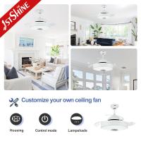 China WiFi Control 6 Speeds 35W retractable fan light With Hidden Blade for sale