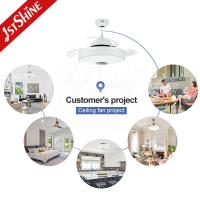 China WiFi Control 6 Speeds 35W retractable fan light With Hidden Blade for sale