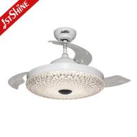 China 230V Dc Motor Retractable Ceiling Fan Light Acrylic Lamp shade for sale