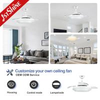 China Invisible 42 Inch Smart Bedroom Ceiling Fan With LED Light CE Approved for sale