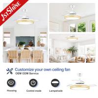 China Smart 42 Inch LED Invisible Ceiling Fan For Bedroom And Living Room for sale