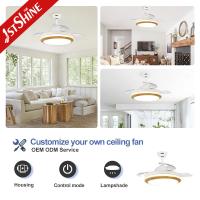 China 3 Retractable Blades 3 Light Color Changing Ceiling Fan For Living Bedroom Restaurant for sale