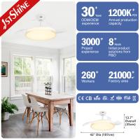 China Acrylic Blades Invisible Ceiling Fan With Light / DC Motor Energy Saving for sale