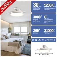 China 42 Inch Retractable Ceiling Fan Light with DC Motor and 6 Speed Remote Control for sale