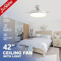 China 42 Inch Retractable Ceiling Fan Light with DC Motor and 6 Speed Remote Control for sale
