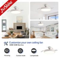 China 42 Inch Retractable Ceiling Fan Light with DC Motor and 6 Speed Remote Control for sale