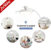 China 42 Inch Retractable Ceiling Fan Light with DC Motor and 6 Speed Remote Control for sale