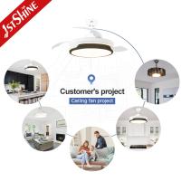 China 220V 3 Plastic Blades AC Motor Retractable Ceiling Fan With Side Light for sale