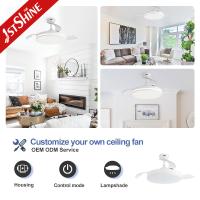 China White Ceiling Fan With Light 3 Pc Blades Dimmable Led Light Dc Motor for sale