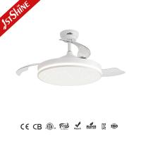 China White Ceiling Fan With Light 3 Pc Blades Dimmable Led Light Dc Motor for sale