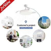 China White Ceiling Fan With Light 3 Pc Blades Dimmable Led Light Dc Motor for sale