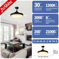 China DC Silent Motor LED Retractable Ceiling Fan Light 6 Speed Remote Control for sale
