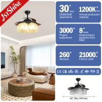 China Remote Control 8 LED Bulbs Indoor Ceiling Fan DC Motor Energy Saving for sale