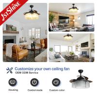 China Remote Control 8 LED Bulbs Indoor Ceiling Fan DC Motor Energy Saving for sale
