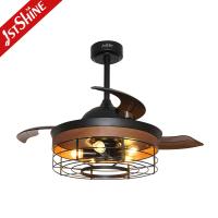 China DC Motor 65W Retractable Decorative Ceiling Fan With 5 Light Kits for sale
