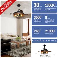China DC Motor 65W Retractable Decorative Ceiling Fan With 5 Light Kits for sale