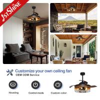 China DC Motor 65W Retractable Decorative Ceiling Fan With 5 Light Kits for sale