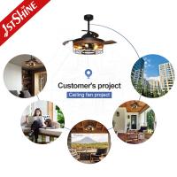 China DC Motor 65W Retractable Decorative Ceiling Fan With 5 Light Kits for sale