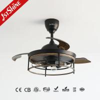 China 42 Inches Farmhouse E27 Modern LED Invisible Ceiling Fan Retractable Blade Ceiling Fan Lights for sale