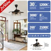 China 42 Inches Farmhouse E27 Modern LED Invisible Ceiling Fan Retractable Blade Ceiling Fan Lights for sale