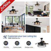 China Bedroom ETL 42 Inches Farmhouse Invisible Ceiling Fan With Lights for sale