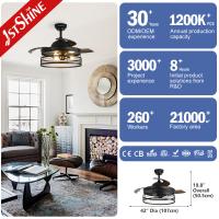 China Bedroom ETL 42 Inches Farmhouse Invisible Ceiling Fan With Lights for sale