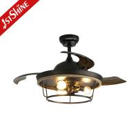 China Farmhouse Industrial Flush Mount Black Ceiling Fan For Living Room Bedroom Kitchen for sale