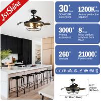 China Farmhouse Industrial Flush Mount Black Ceiling Fan For Living Room Bedroom Kitchen for sale